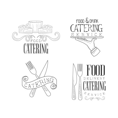 In-flight catering logo Royalty Free Vector Image