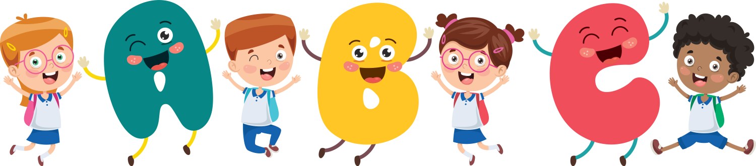 Cartoon letters Royalty Free Vector Image - VectorStock