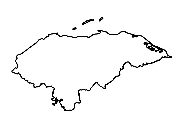 Haiti black outline silhouette map Royalty Free Vector Image