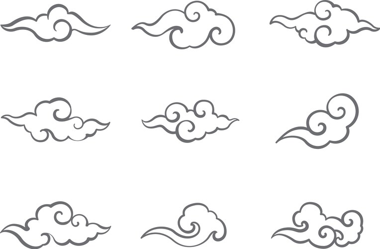 Wind icon set in thin line style Royalty Free Vector Image