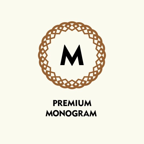 Ornamental round monogram template for creating Vector Image