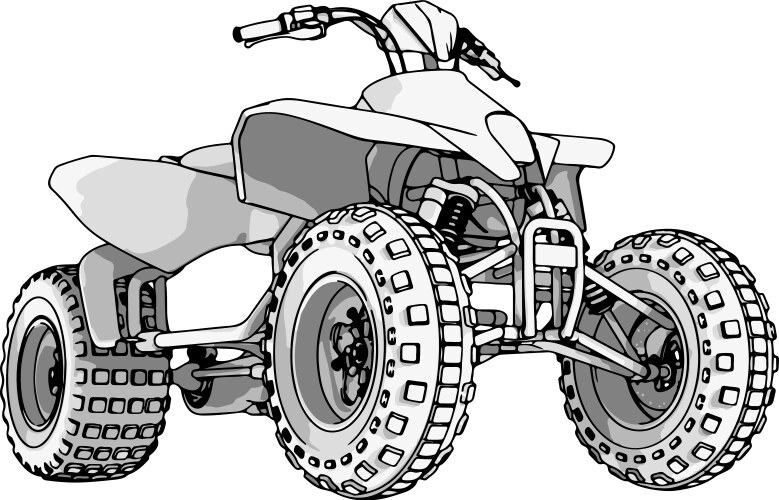 Atv quad bike line art Royalty Free Vector Image