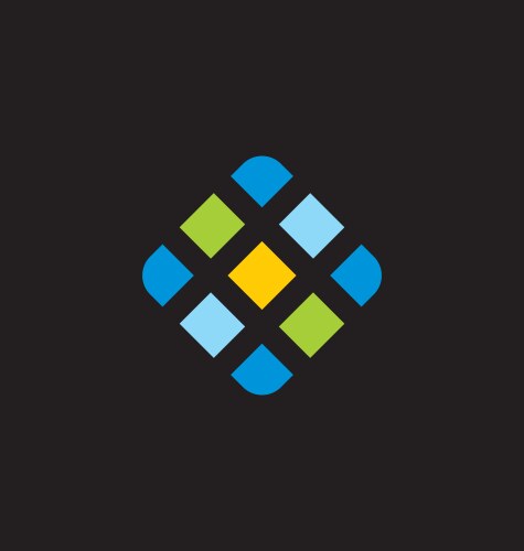 Square connect digital technology logo Royalty Free Vector