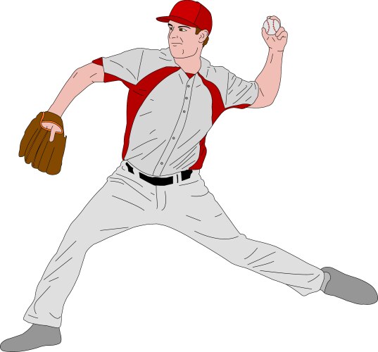 Boy baseball pitcher Royalty Free Vector Image