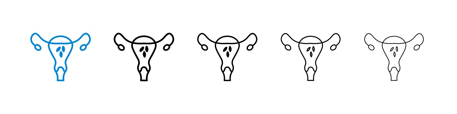Pelvic inflammatory disease icon set on white Vector Image