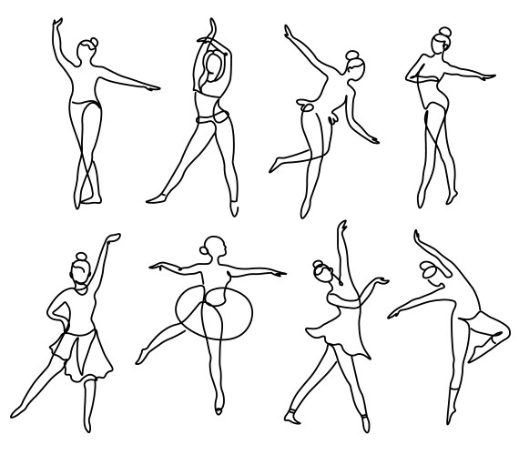 Ballet dancer or ballerina outline drawing Vector Image