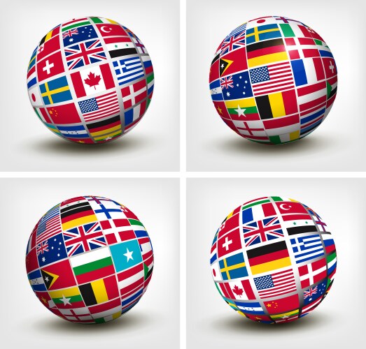 World flags sphere Royalty Free Vector Image - VectorStock