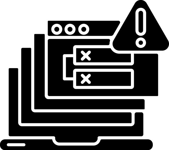 Location error black glyph icon Royalty Free Vector Image