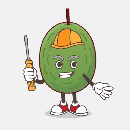 Jackfruit cartoon mascot character as smiling Vector Image