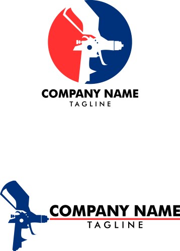 Car painting logo with spray gun Royalty Free Vector Image