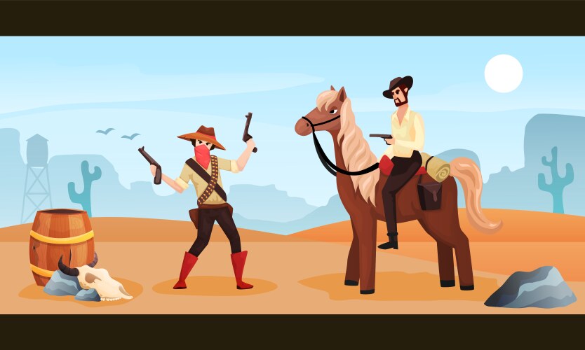 Wild west cartoon Royalty Free Vector Image - VectorStock