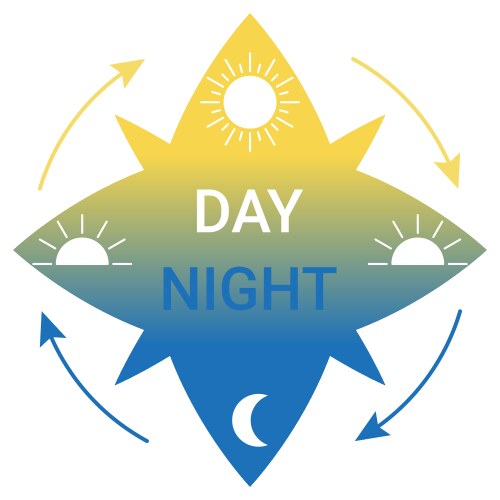 Change day and night cycle movement path sun Vector Image