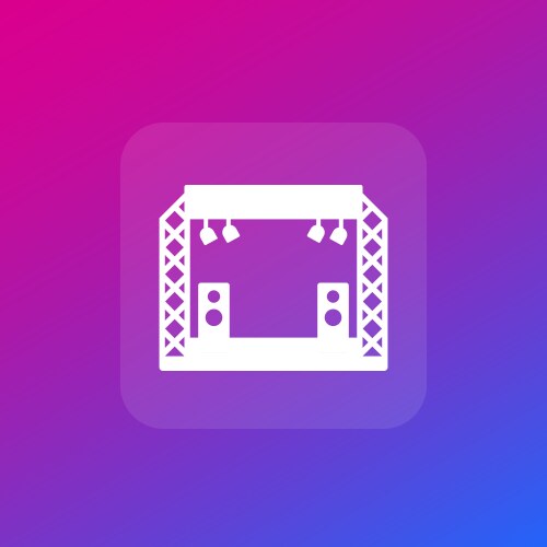 Concert stage line icon Royalty Free Vector Image