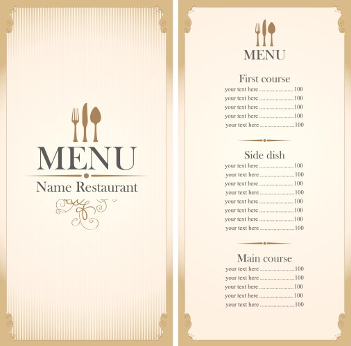Blank Food Menu Template Vector Images (over 3,400)