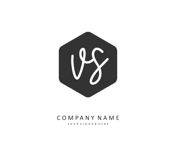 V s vs initial letter handwriting and signature Vector Image