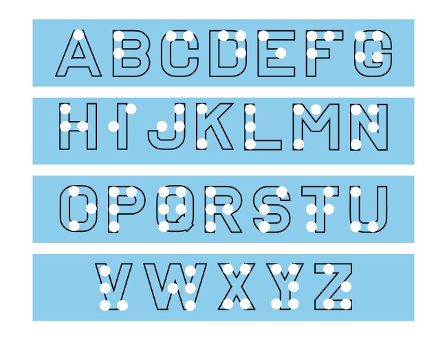Braille alphabet letters tactile writing system Vector Image
