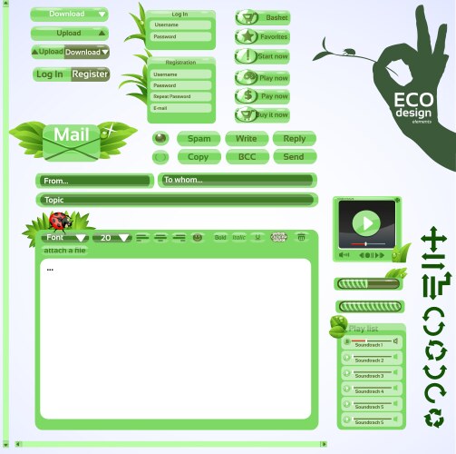 Green city eco friendly web landing page design Vector Image