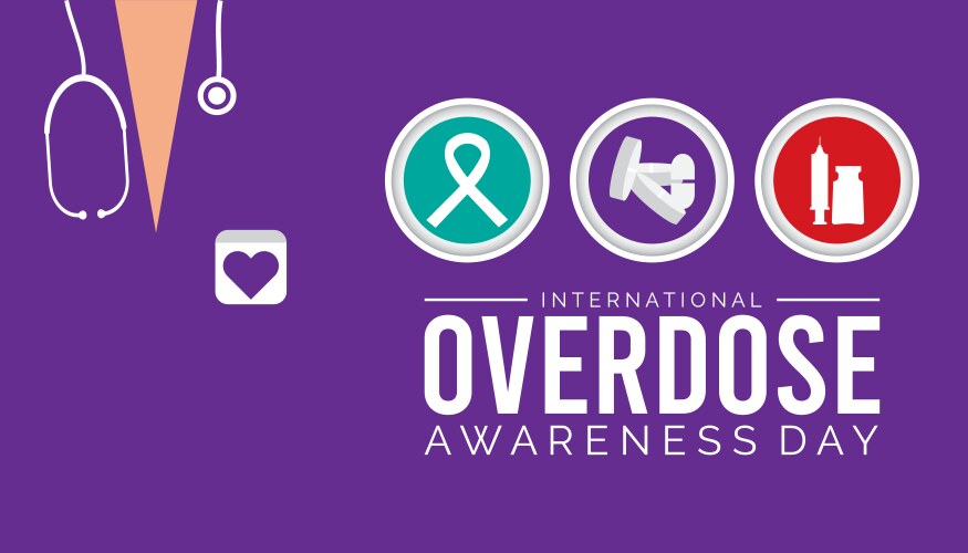 International overdose awareness day Royalty Free Vector