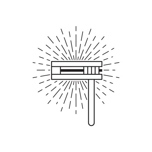 Purim grogger in linear style coloring page Vector Image