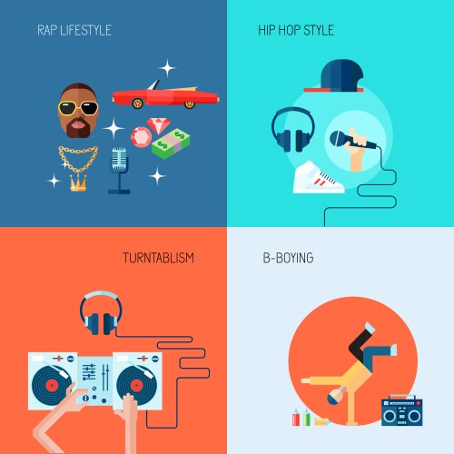 Rap music label Royalty Free Vector Image - VectorStock