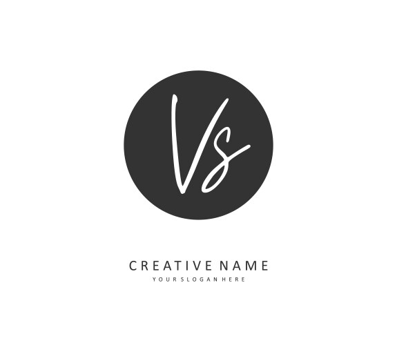 V s vs initial letter handwriting and signature Vector Image