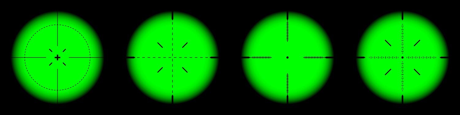 Various weapon night sights sniper rifle optical Vector Image