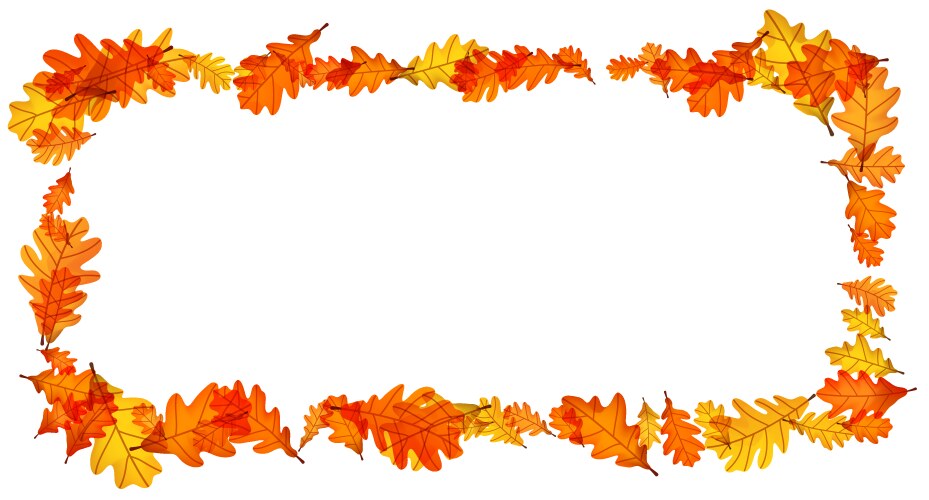 Autumn oak leaves border Royalty Free Vector Image