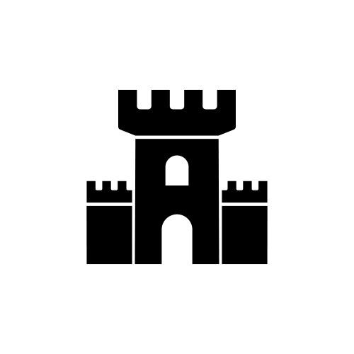 Castle icon fort line symbol tower Royalty Free Vector Image