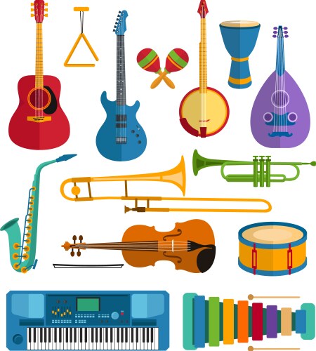 Isolated set instruments on white background Vector Image