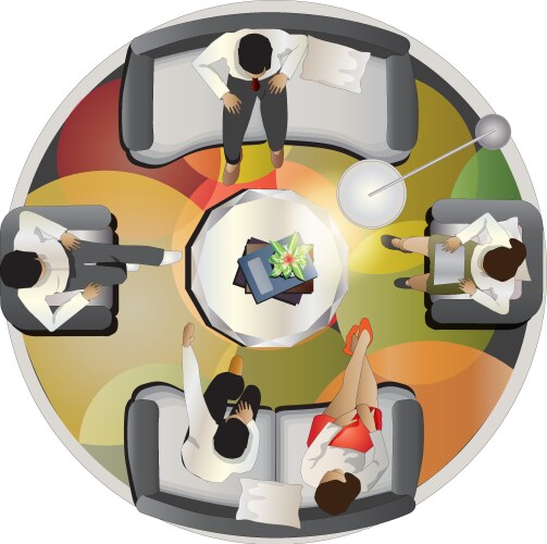 People sitting top view set 3 Royalty Free Vector Image