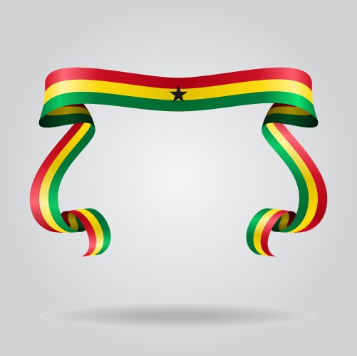Ghana wavy flag Royalty Free Vector Image - VectorStock