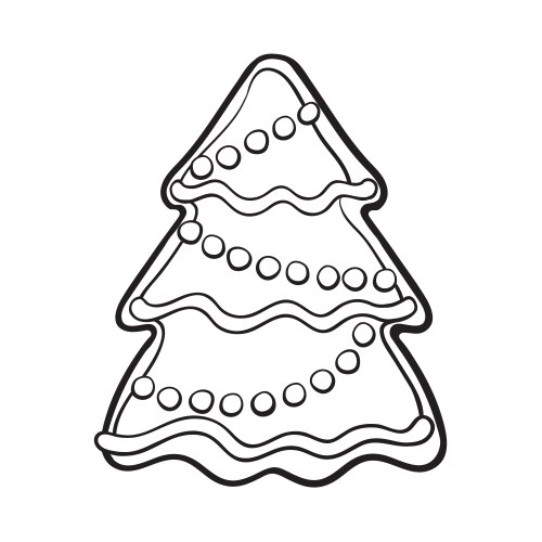 Christmas gingerbread house coloring page Vector Image