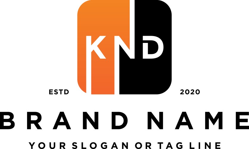 Letter and rounded gradient square color logo Vector Image