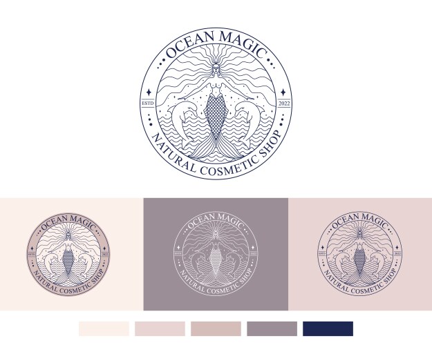 Mermaid logo brand template Royalty Free Vector Image