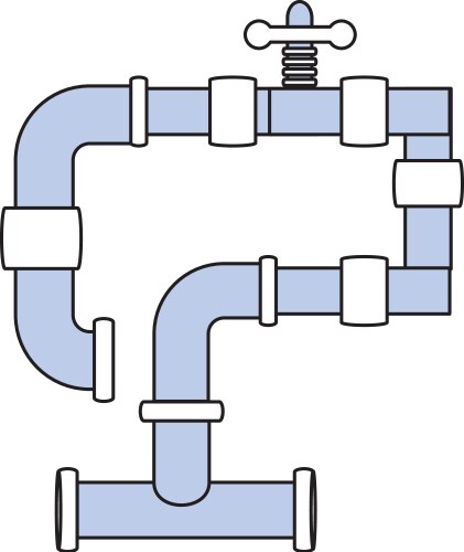 Pipe plumbing symbol Royalty Free Vector Image