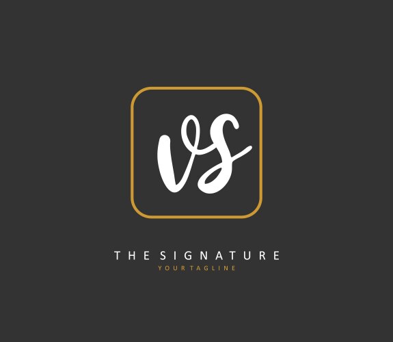 V s vs initial letter handwriting and signature Vector Image