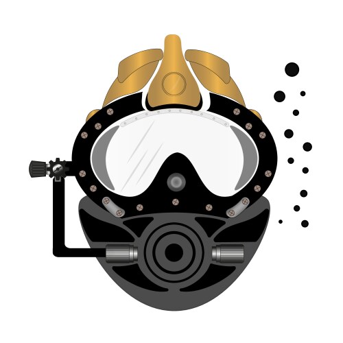 Cartoon diving helmet Royalty Free Vector Image