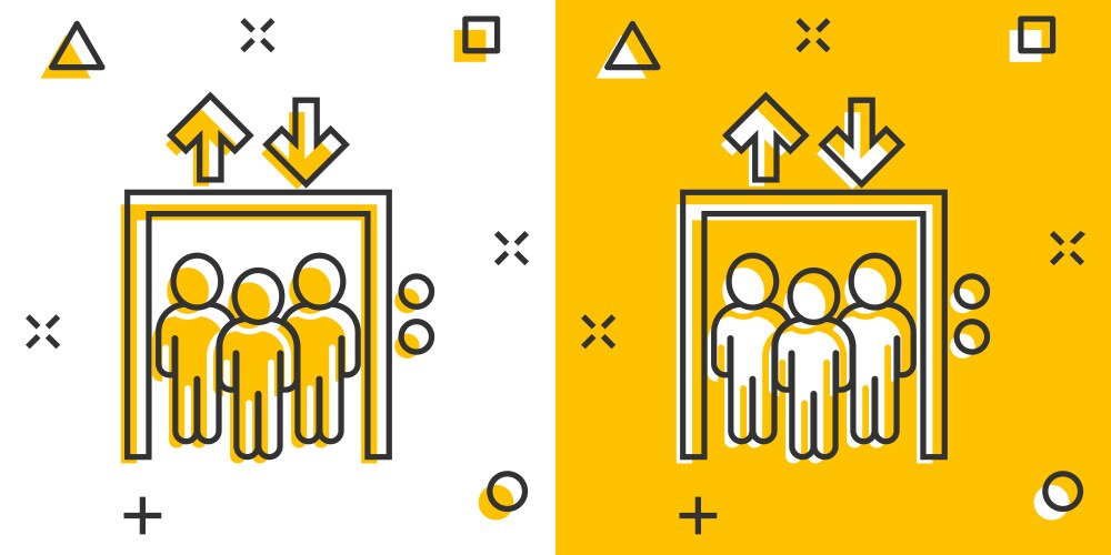 Cartoon escalator elevator icon in comic style Vector Image