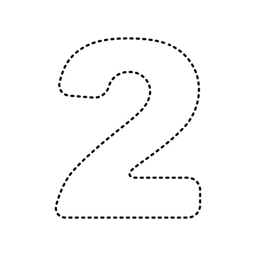 Number 2 sign design template elements Royalty Free Vector