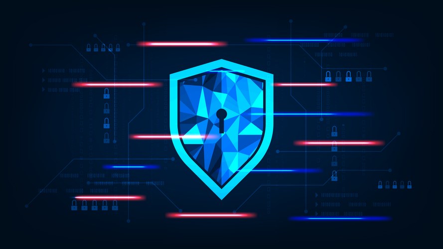 Hud with shield technology background cyber Vector Image