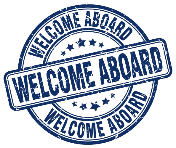 Welcome aboard stamp Royalty Free Vector Image