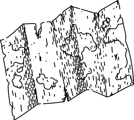 Cartography old map sketch hand drawn Royalty Free Vector