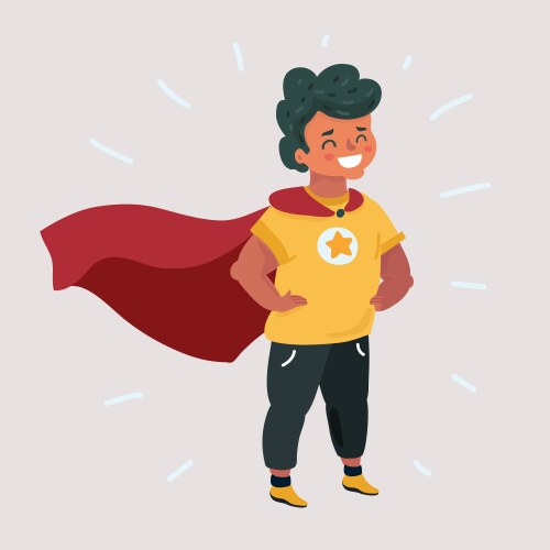 Superhero boy with smile Royalty Free Vector Image