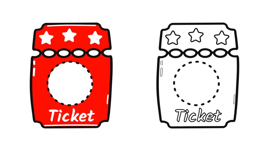 Funny cute happy cinema ticket characters bundle Vector Image