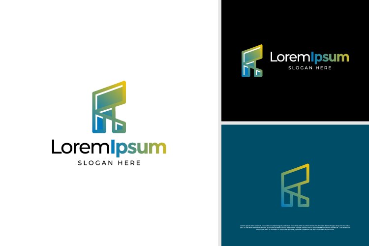 Geometric letter r s logo symbol properties Vector Image