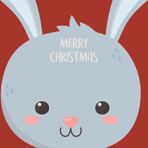 Cute rabbit with scarf merry christmas Royalty Free Vector