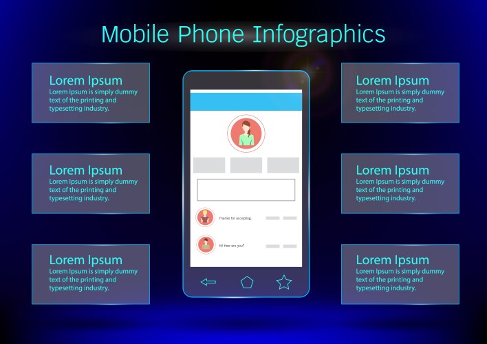Graphic infographics template for creating mobile Vector Image