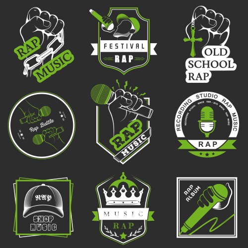 Rap music logo Royalty Free Vector Image - VectorStock