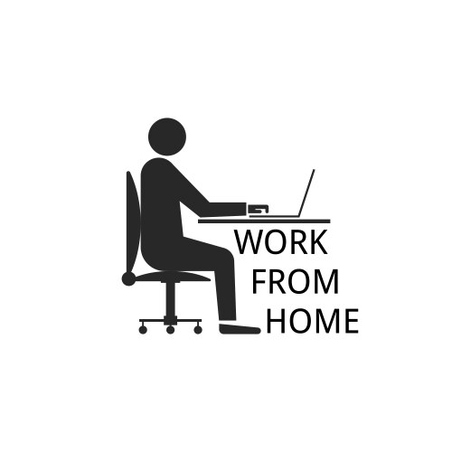 Stick figure working from home Royalty Free Vector Image