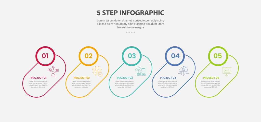 5 points template infographic outline style Vector Image